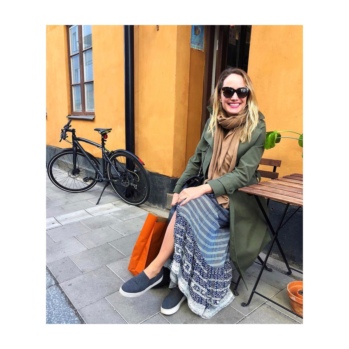 GRACE ATWOOD WITH HER DARK CAMEL ISABELLE WRAP – Heidi Wynne